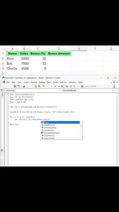 💰 Calculate Bonuses Automatically with VBA in Excel! 🚀🔥 | Step-by-Step Guide #shortsvideo - YouTube