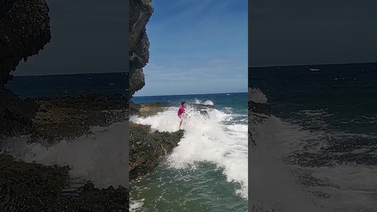 Splashing waves in tag-ulo Beach dapitan city - YouTube