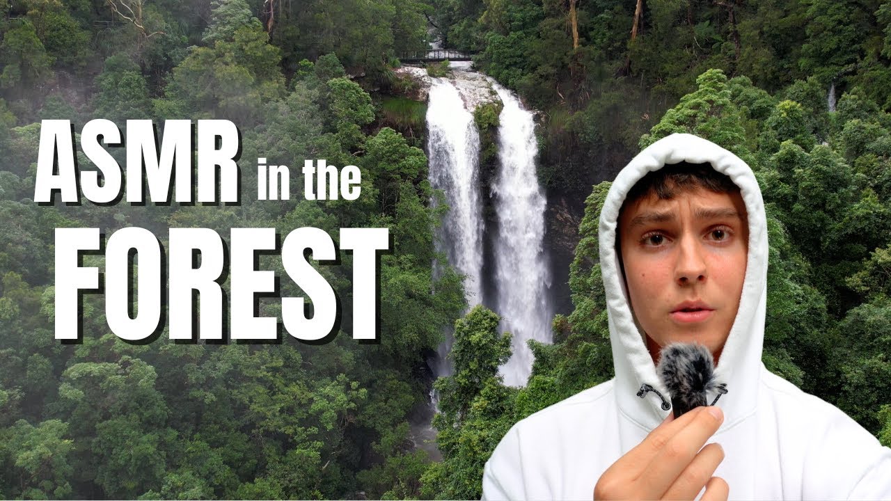 ASMR in the Forest (calm waterfall sounds, whisper rambles) 4k - YouTube