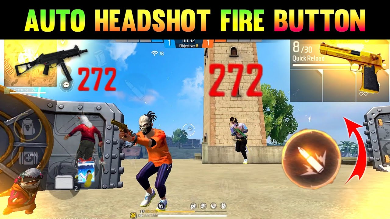 Best Fire Button Size For M1887, Desert Eagle & Ump 😱 || Best Fire ...