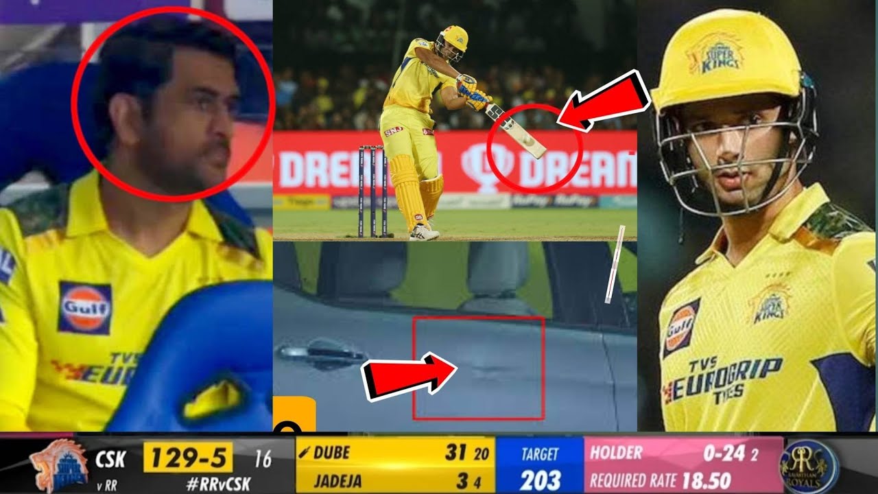 MS Dhoni Amazing Reaction When Shivam Dubey Broken Care By Hitting Six ...