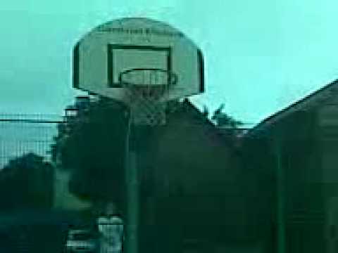 impossible basketball throw over the fence - YouTube