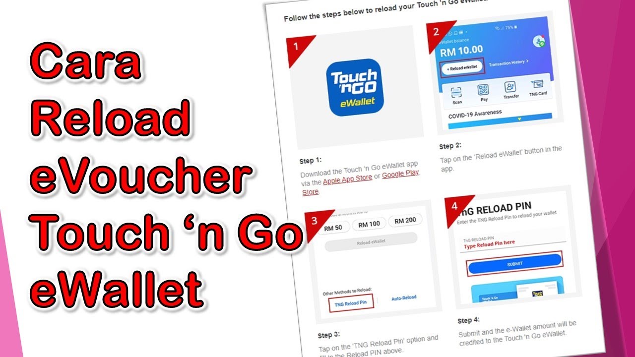 Cara Reload eVoucher Touch 'n Go eWallet - YouTube
