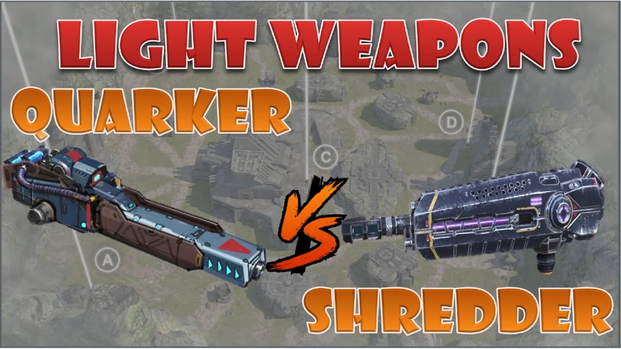 Quarker vs Shredder light weapons comparison war robots - YouTube