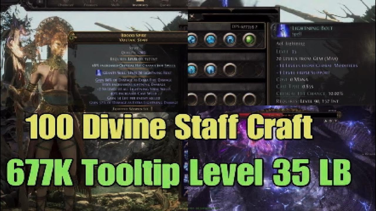 Path of Exile 2 100 Divine Voltaic Staff Craft, 680K Tooltip Free Spell ...