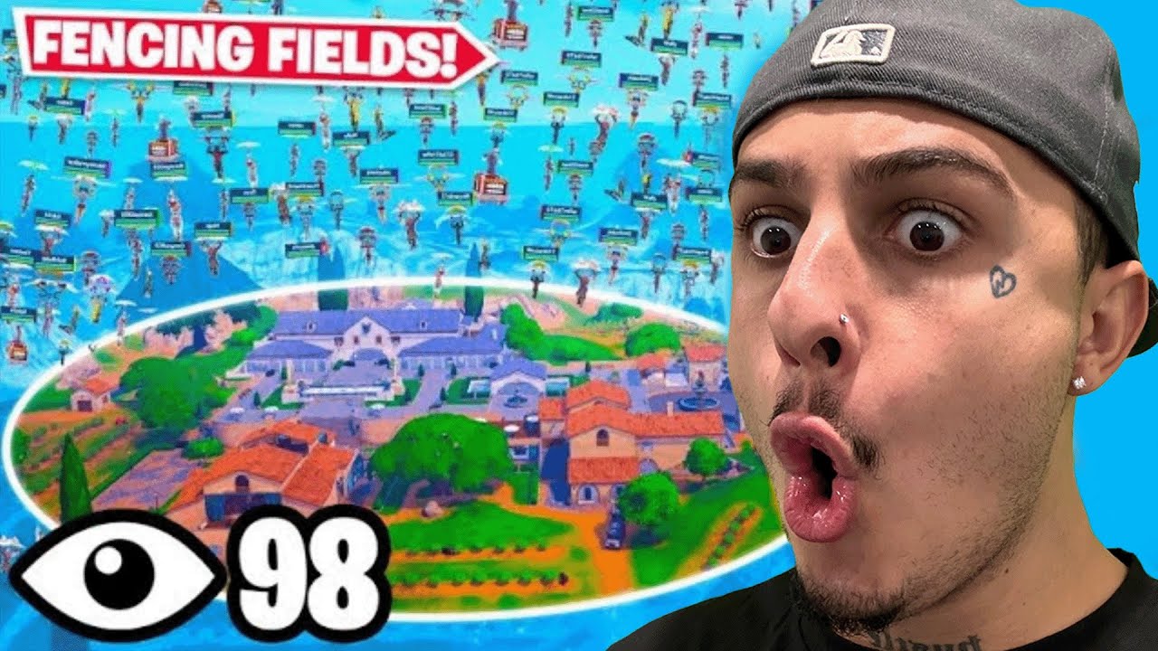 100 Spieler LANDEN in FENCING FIELDS! *MYTHISCHE SCAR* Fortnite Chapter ...