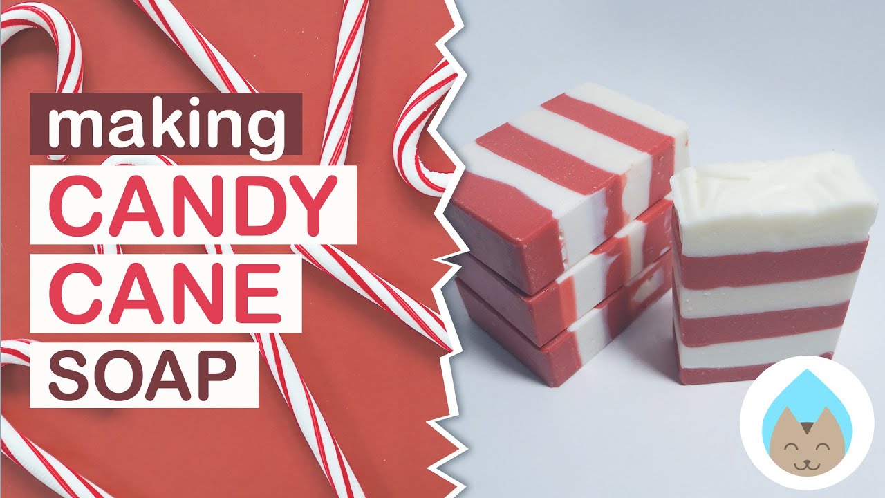 Candy Cane cold process soap making - holidays/Christmas themed red ...