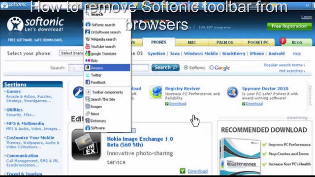 How to remove Softonic toolbar - YouTube