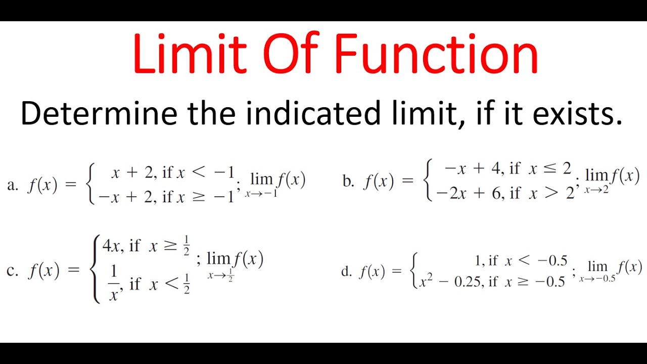 Finding LIMITS By Evaluating Left Hand & Right Hand Limits - YouTube