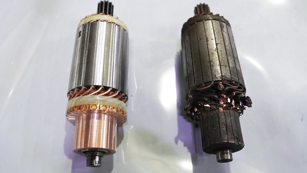 Rewinding Technique of Truck Starter Motor Armature | Amazing Rewinding ...