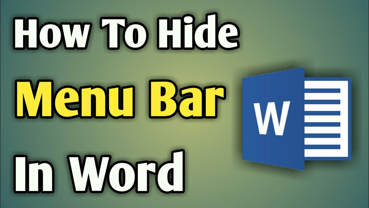 Hide Menu In Word | Hide Menu In Word | How To Hide Menu Bar In Ms Word ...