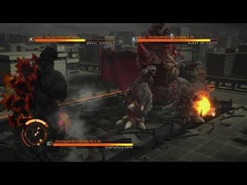 GODZILLA ps4 online battle: Burning Godzilla vs Burning Godzilla vs Destoroyah - YouTube