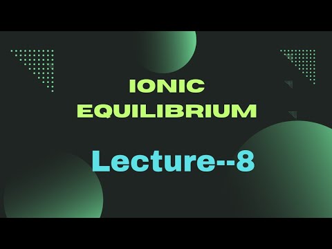 Lecture 8 ionic product and common ion effect - YouTube
