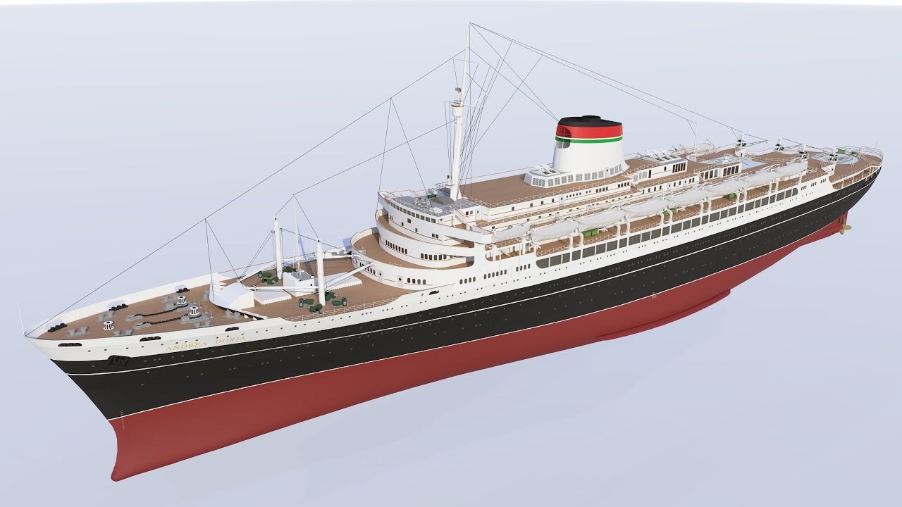 SS Andrea Doria SketchUp 3D Model - YouTube