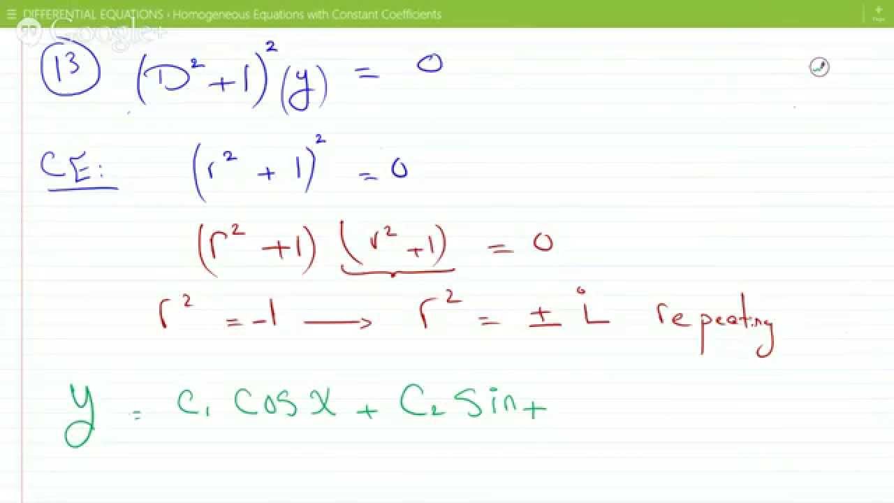 Solution Of A FOURTH Order Homogeneous Differential Equation With solution-of-a-fourth-order-homogeneous-differential-equation-with