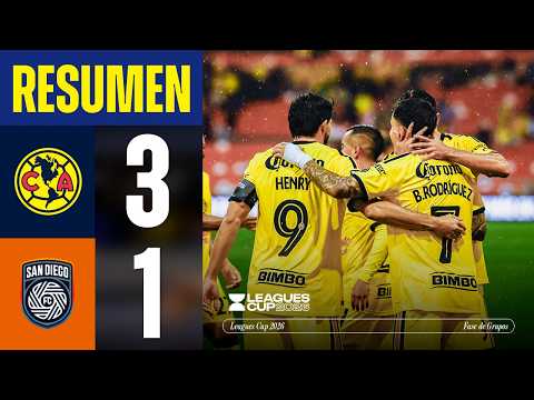 Resumen completo: América 3 vs. 1 San Diego | @LeaguesCup, J1 | ¡Debut con triunfo en CAsa!