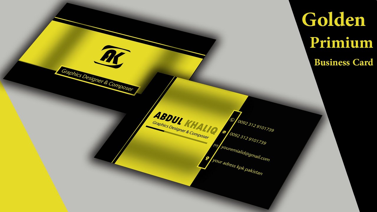 Golden Premium Visiting Card Design in Photoshop Tutorial I Golden ...