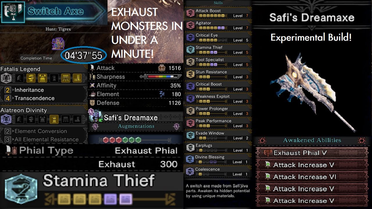 Monster Hunter World: Iceborne - SUPER FUN Stamina Thief/Exhaust Phial Experimental Switch Axe ...