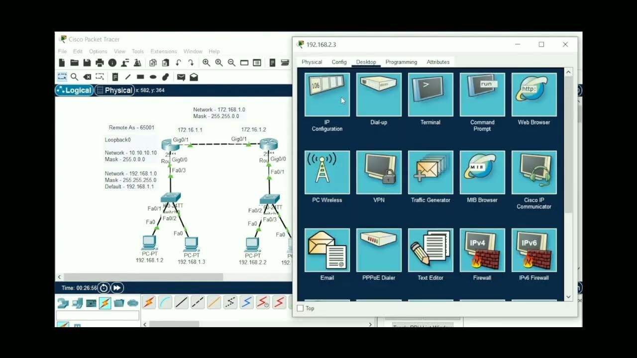 Border Gateway Protocol(BGP)Configuration on Cisco packet tracer - YouTube
