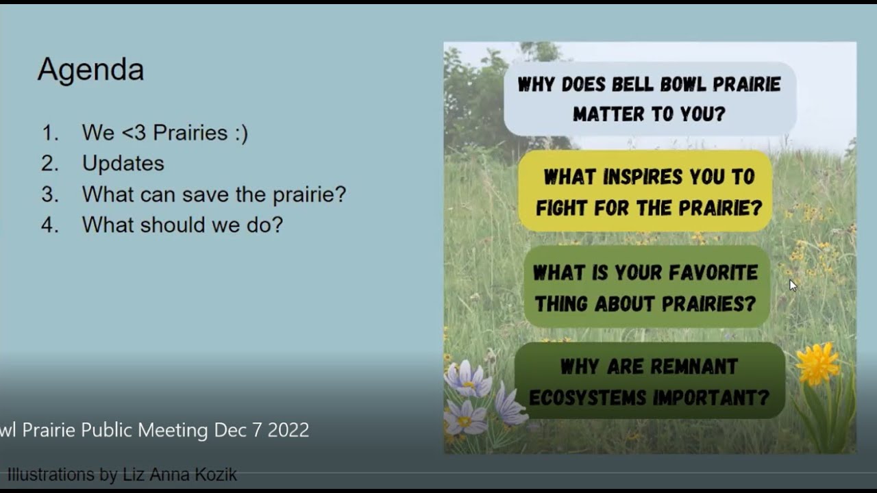 Save Bell Bowl Prairie Public Meeting Dec 7 2022 - YouTube