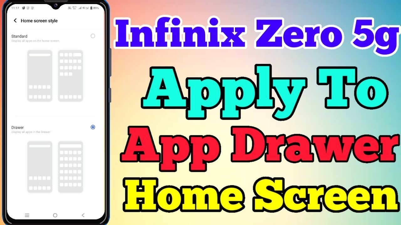 Infinix Zero 5g Phone Me App Drawer Setting Kaise On Kare // How To App ...