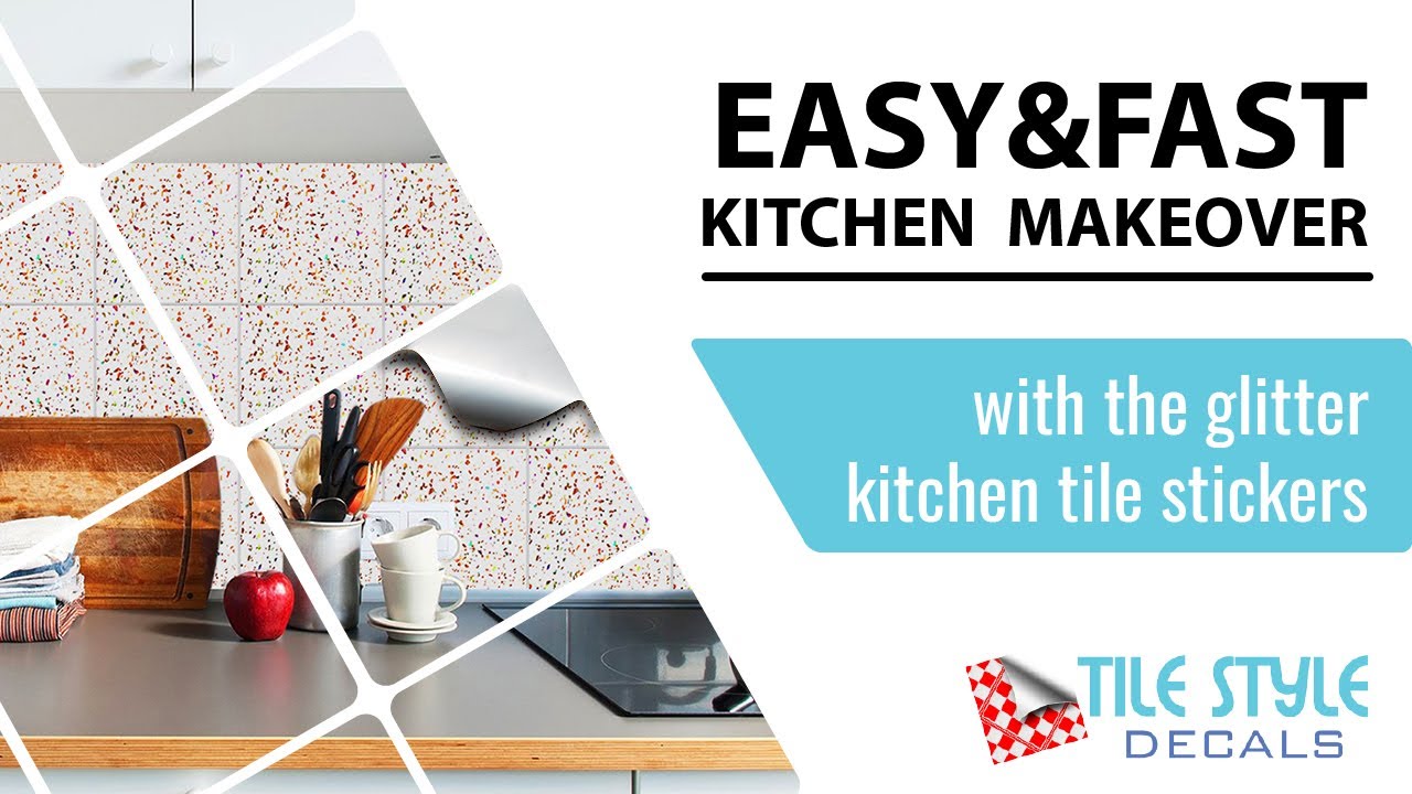 Glitter kitchen tile stickers? How to paint tiles? Use glitter tile ...