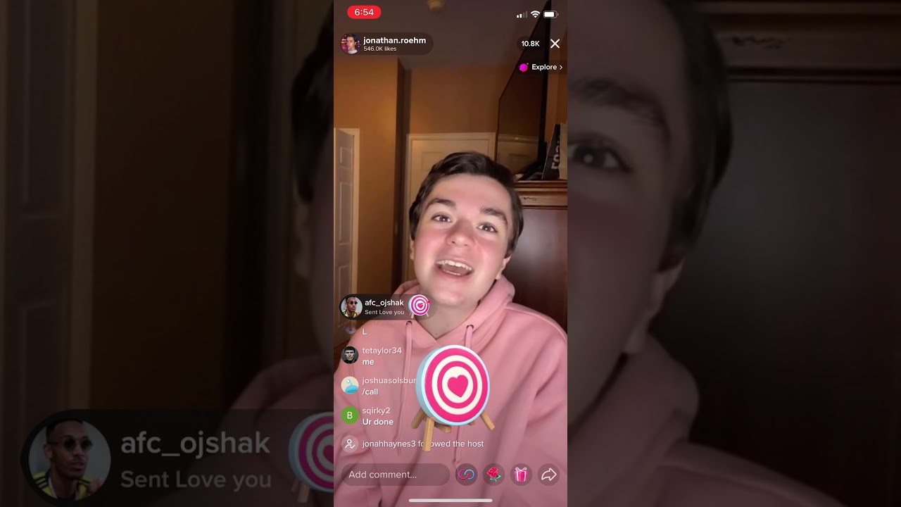 Jonathan roehm getting sensitive on his TikTok live again - YouTube