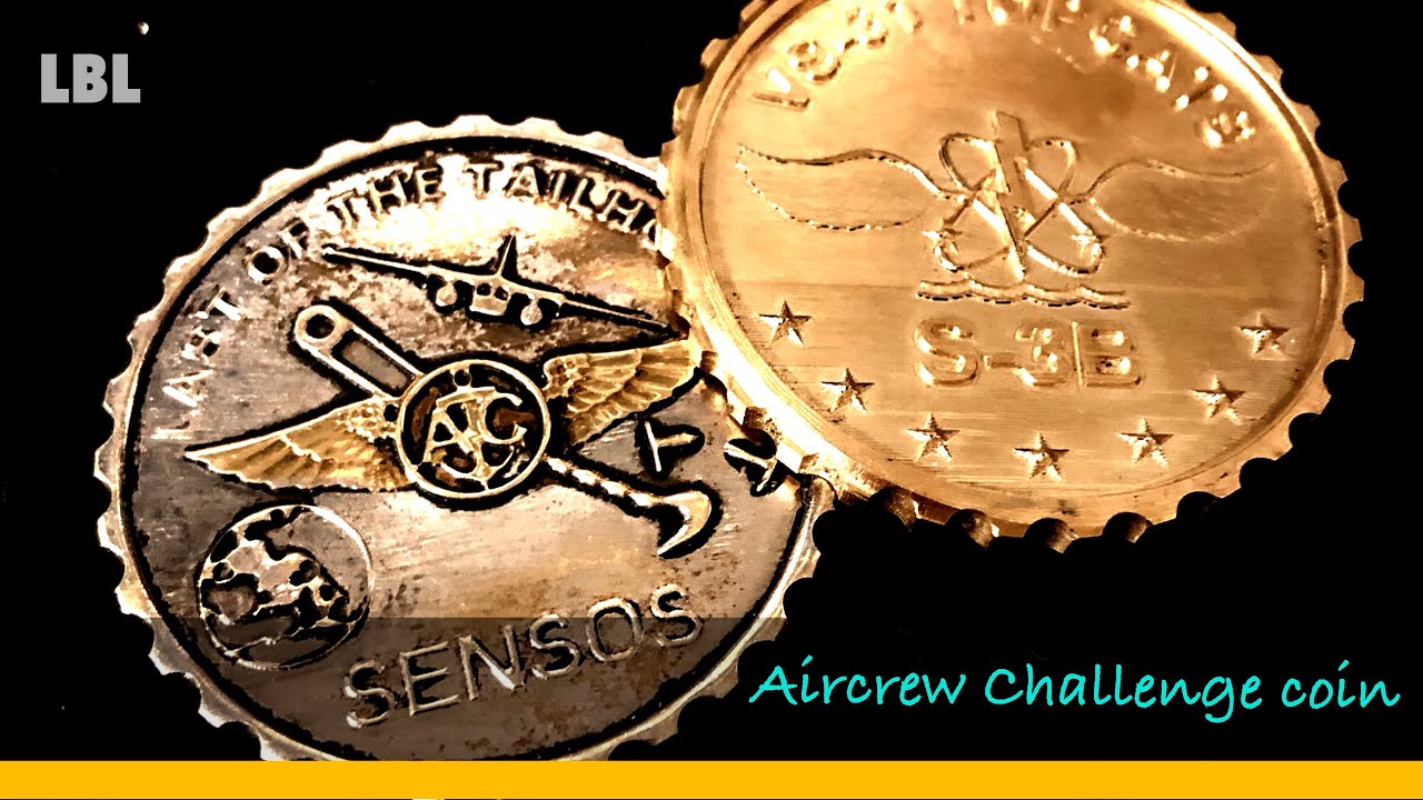 Aircrew challenge coin machined on a tormach 440 - YouTube