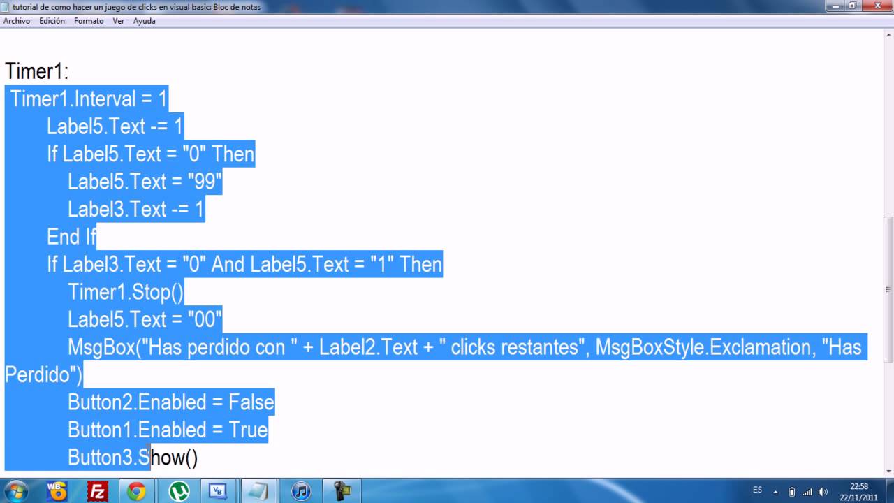 Tutorial - Como crear un juego de clicks en Visual Basic - YouTube