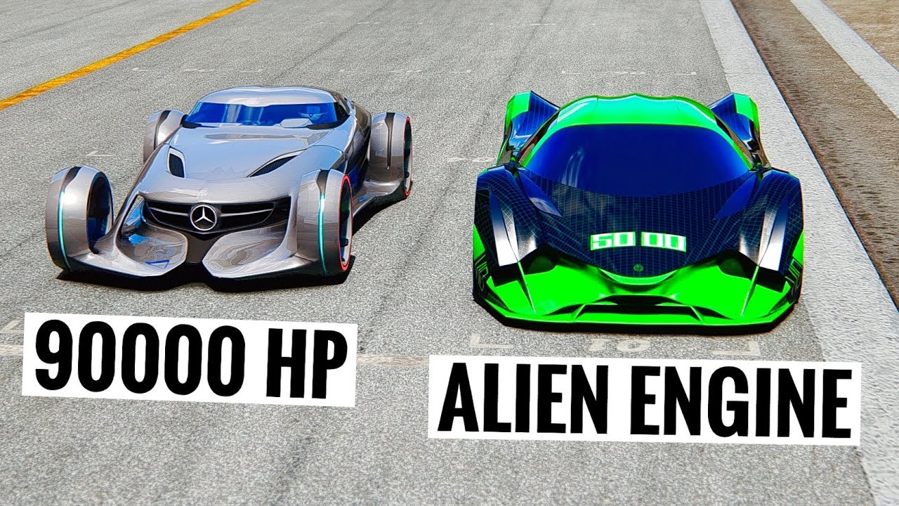 90000 HP Mercedes Silver Arrow vs Devel Sixteen Alien Engine at Special ...