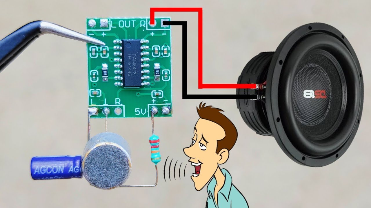 Simple Mic Amplifier Circuit Using PAM8403 || Loudest Microphone ...