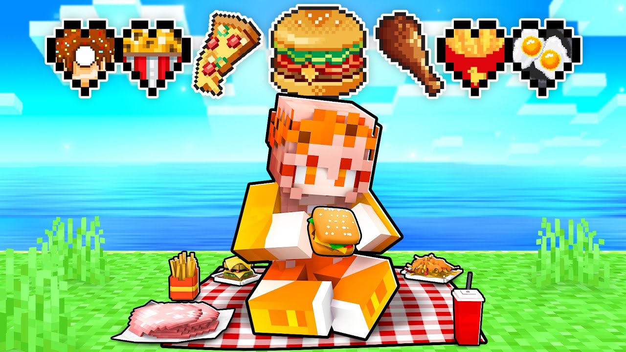 Mia Has FOOD HEARTS in Minecraft! - YouTube