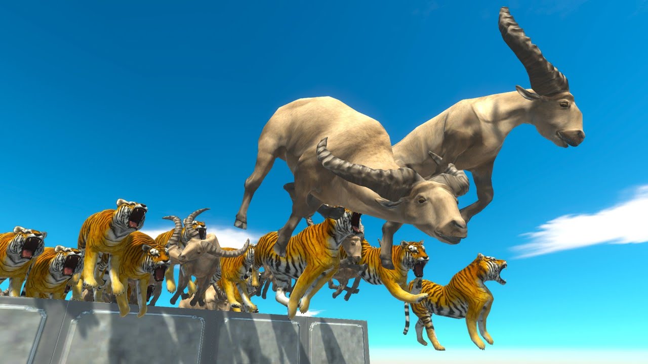 Animal long jump animal revolt battle simulator - YouTube