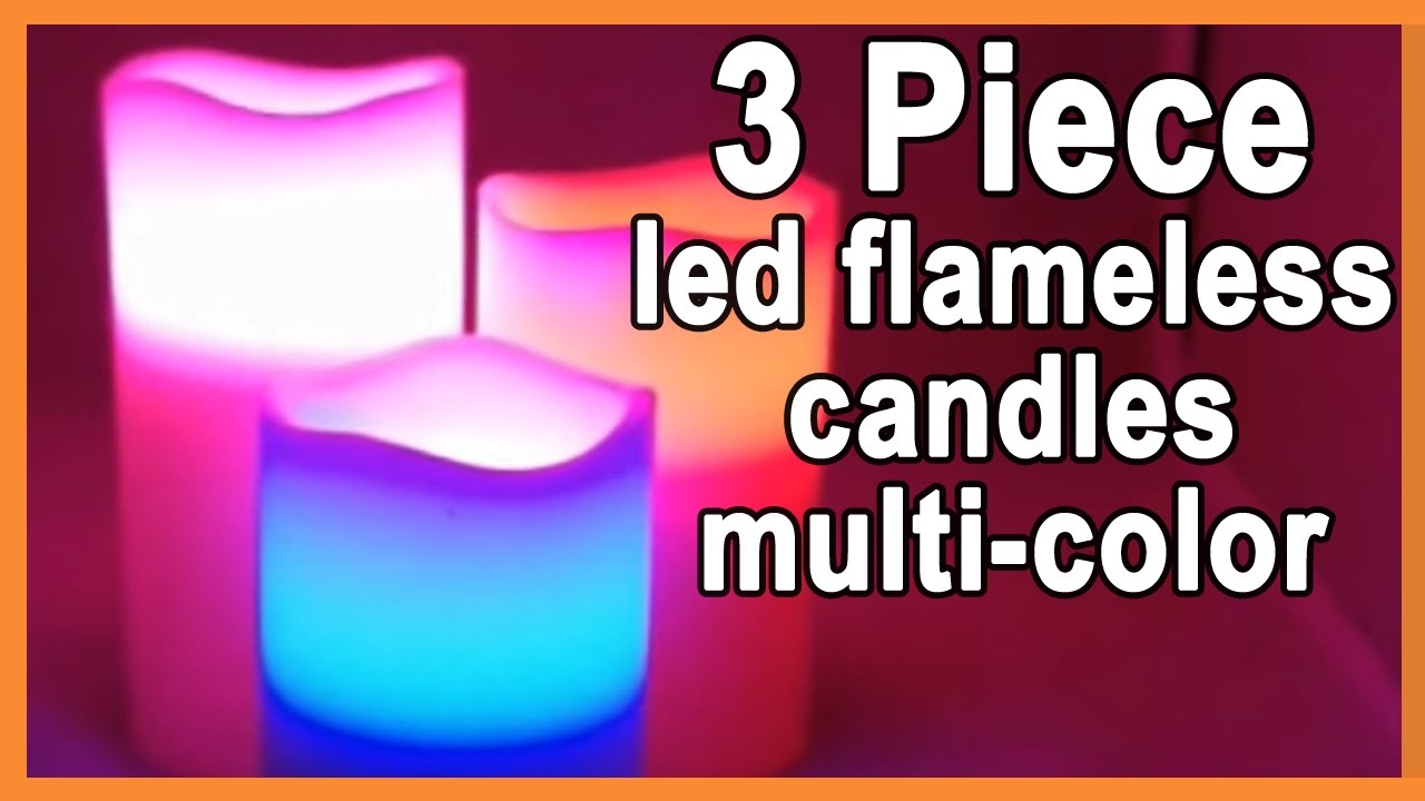 3 Piece Set LED Flameless Candles Multi-Color & Remote ...