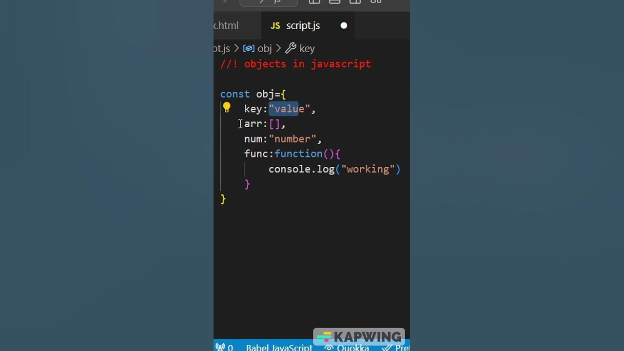 Objects In Javascript Javascript3 Visualcode Javascriptdev Javascriptframework Youtube