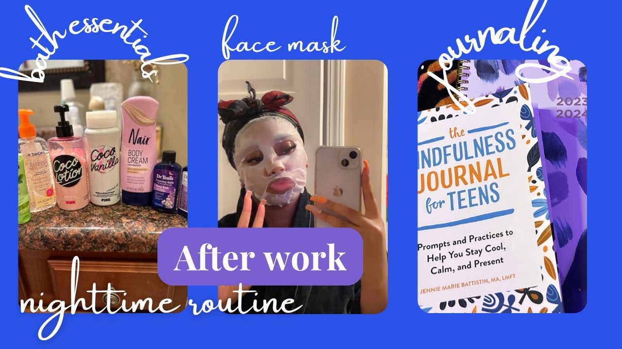 After work nighttime routine|| my shower products, relaxing bath, face ...