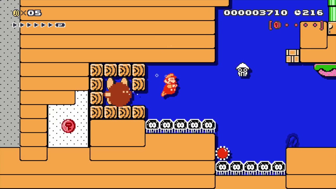 Super Mario Maker Levels: "Underwater Key Coin Treasure" - YouTube