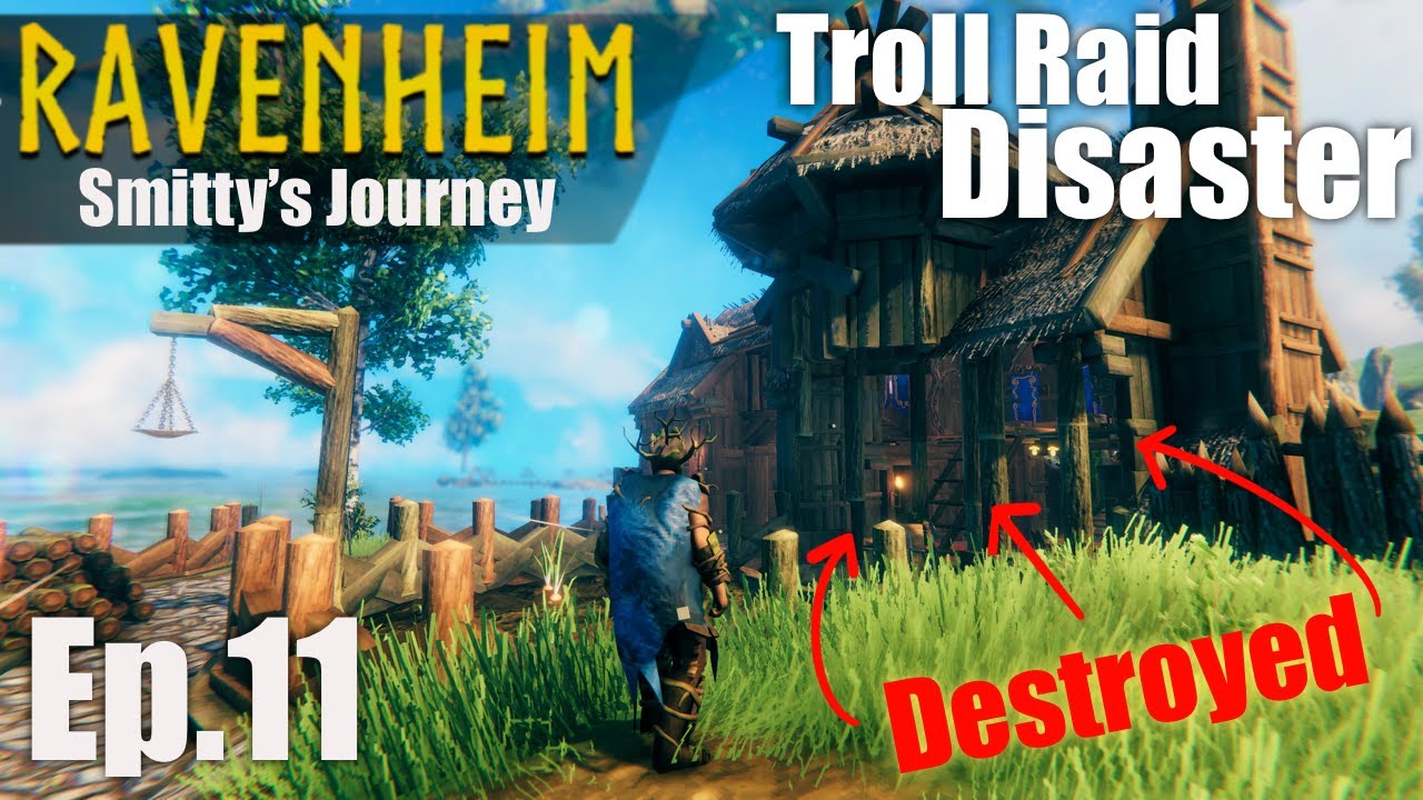 Valheim: RavenHeim Server | Troll Raid Disaster - Gatehouse Destruction ...