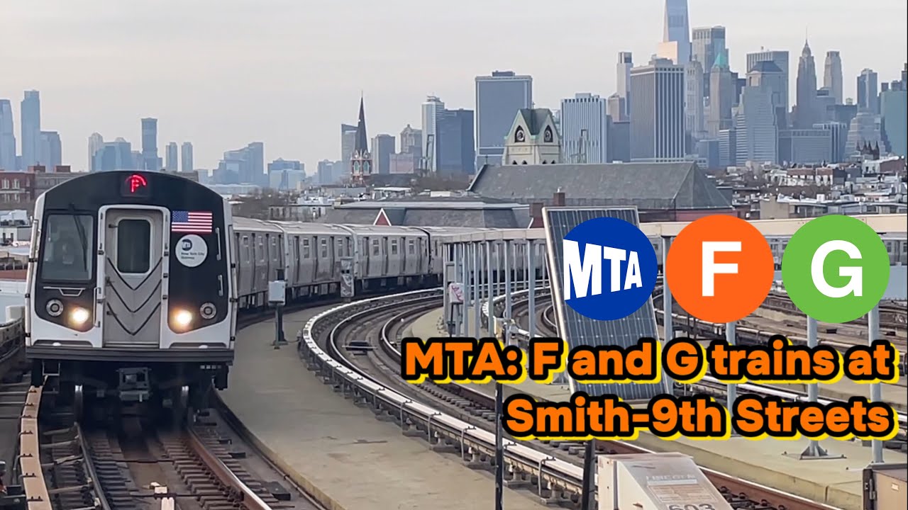 MTA: F and G trains at Smith-9th Streets - YouTube
