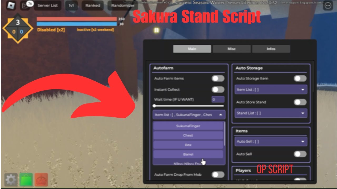 [Roland] Sakura Stand Script | Auto farm mobs | Auto collect items ...