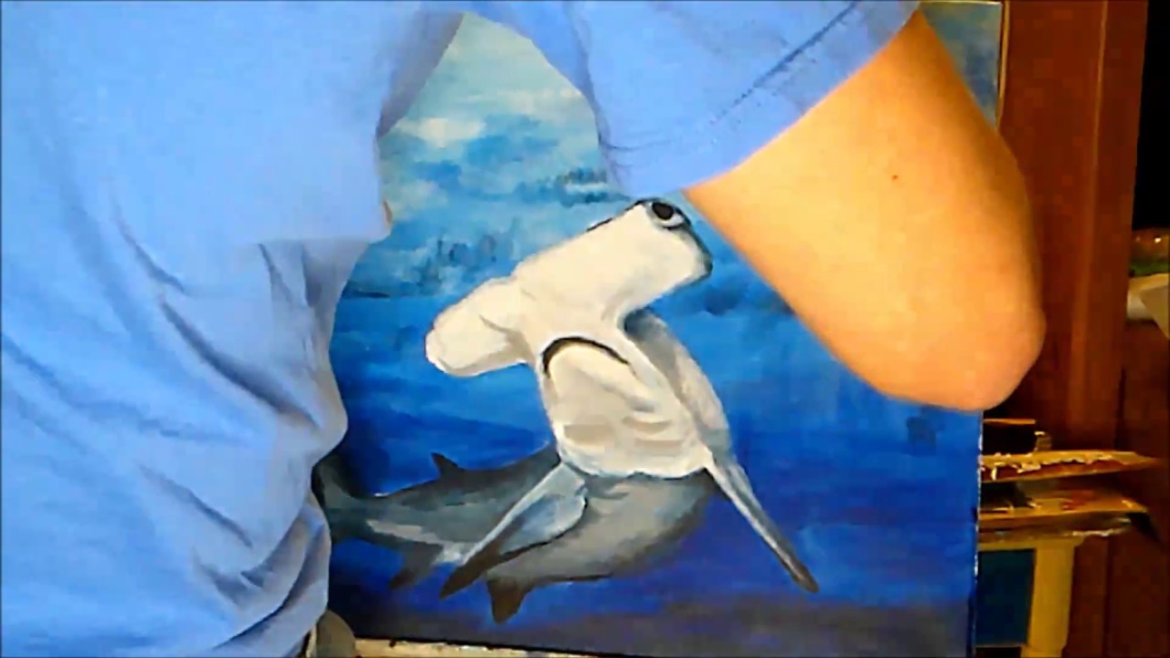 Hammerhead Shark Painting (time-lapse) - YouTube