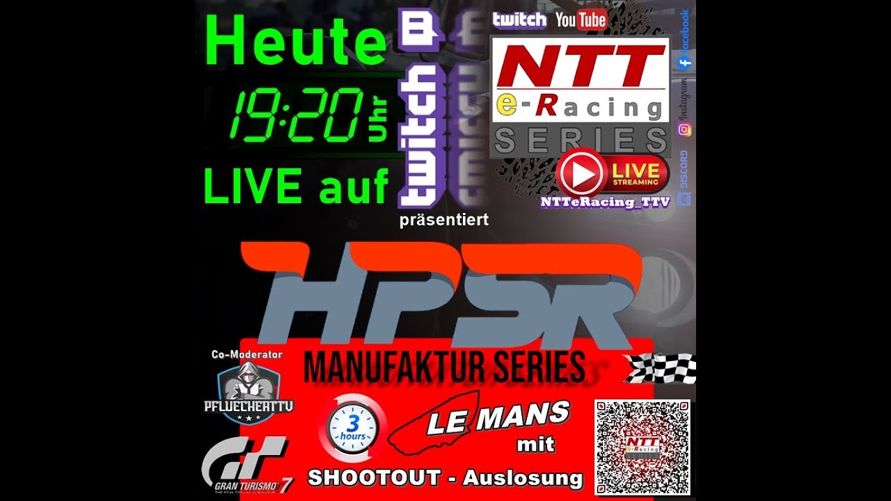 HPSR, 3 Std Le Mans mit SHOOTOUT-Auslosung, Co-Host PFLUECKERTTV - YouTube