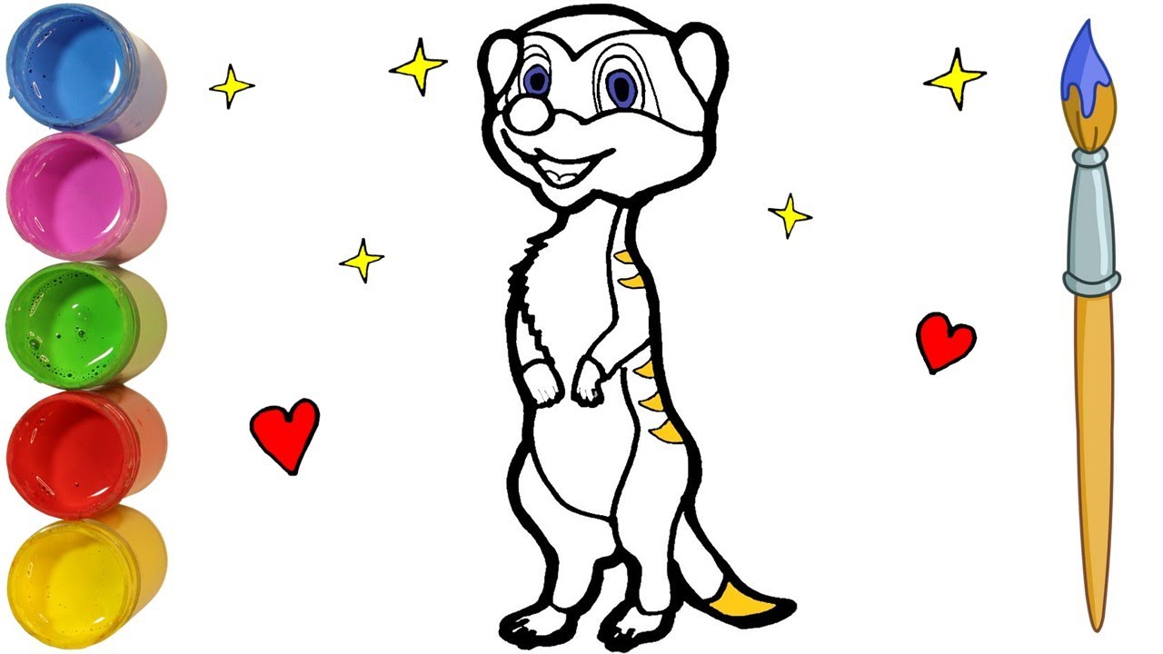 How To Draw A Meerkat | Drawing and Coloring for Kids & Toddlers | Come ...