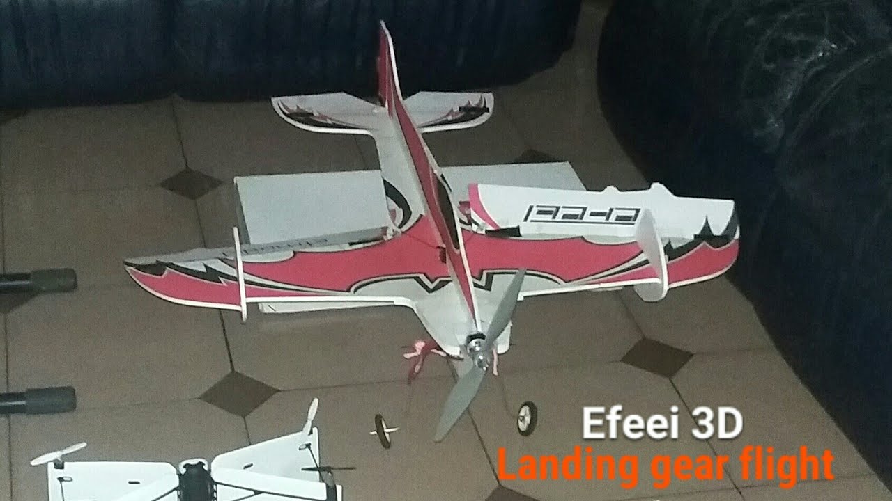 Efeei 3D Mercury magic board rc plane with landing gear maiden flight ...