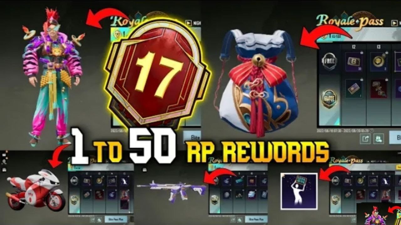 M 17 Royal pass 1 To 50 RP REWARDS | رویال پس ام ۱۷ آرپی یک تا ۵۰ ...