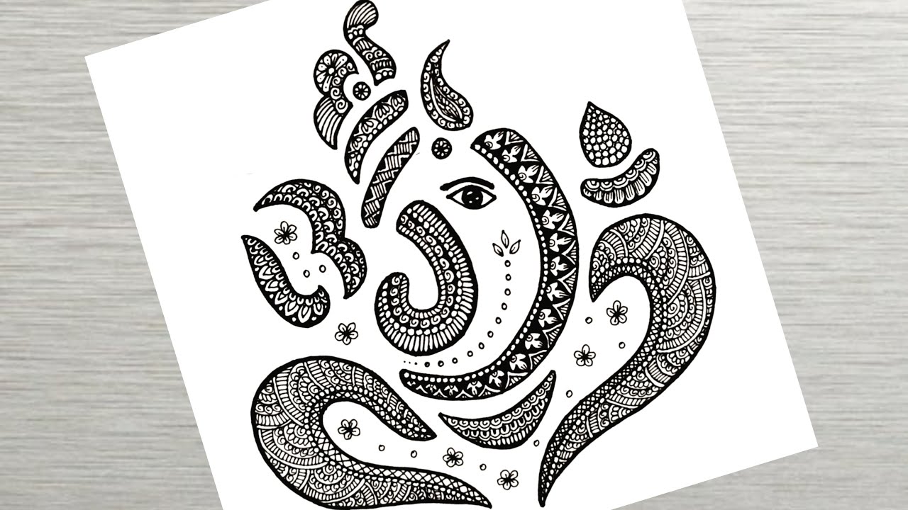 How to draw ganesha | Ganesh Chaturthi Drawing | Ganesha Doodle | Lord ...