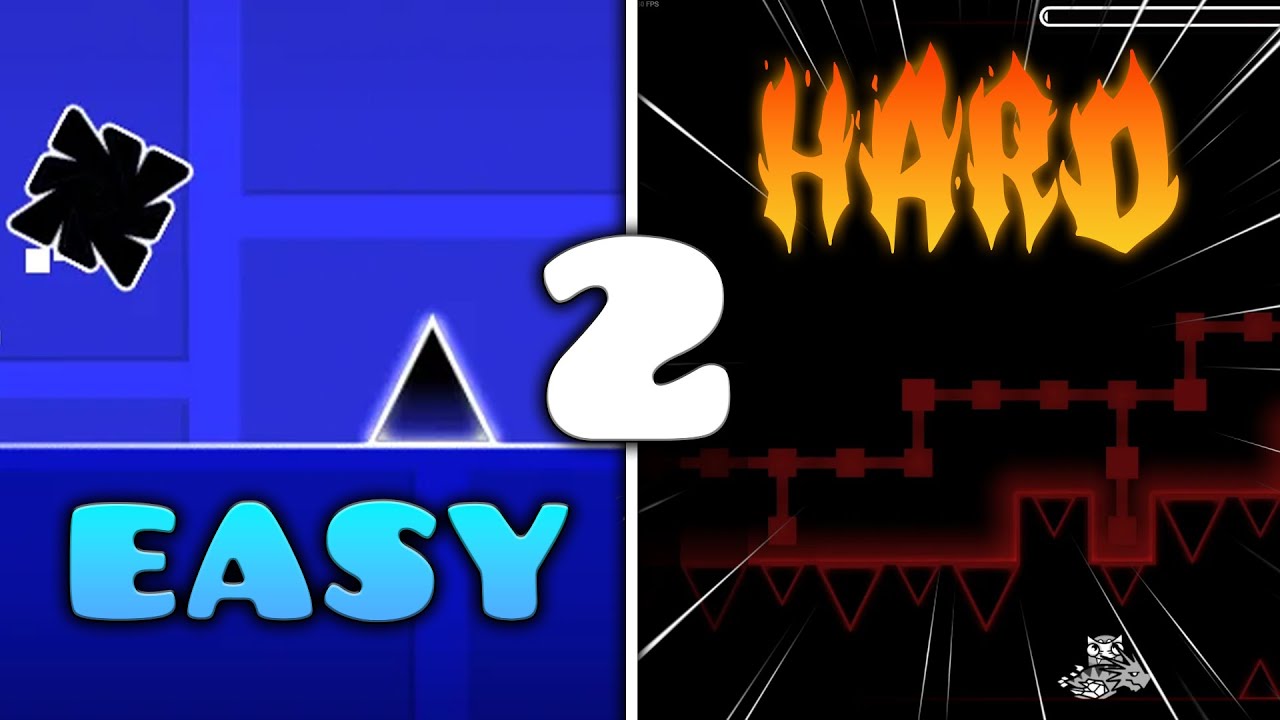 Geometry Dash levels from EASIEST to HARDEST part 2! - YouTube