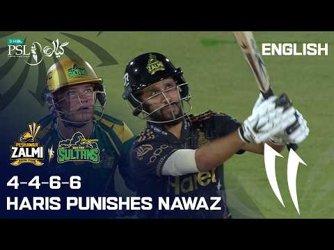 Mohammad Haris vs Mohammad Nawaz 🔥 | Multan vs Peshawar | English | Match 22 | HBL PSL 11 | MZB1K