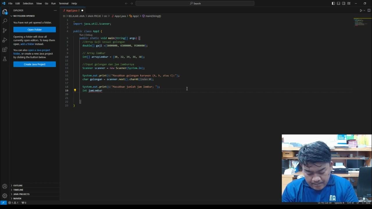 Menghitung Gaji Karyawan Menggunakan Program Sederhana Java | IF dan Array - YouTube
