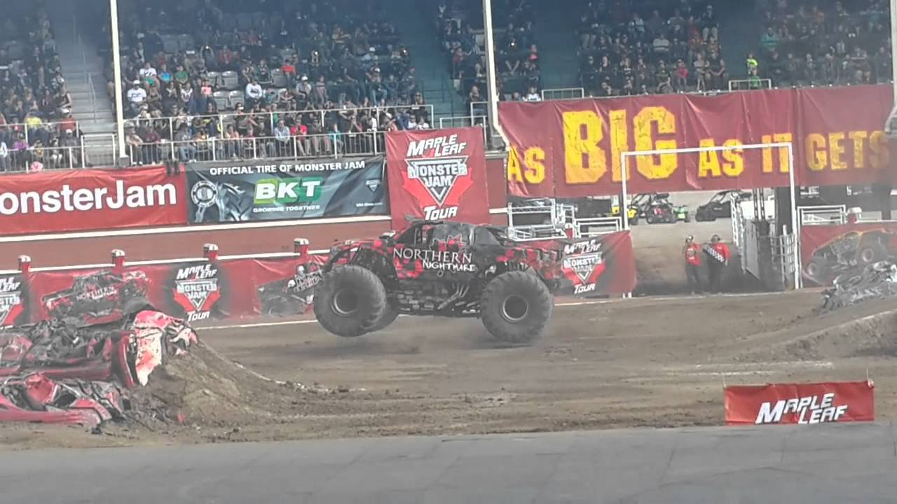 Maple Leaf Monster Jam Tour in Calgary on Sep 14, 2014, 4 - YouTube